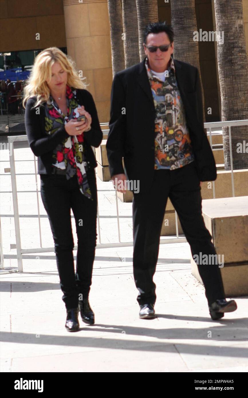 A frail looking Dennis Hopper is awarded a star on the Hollywood Walk ...