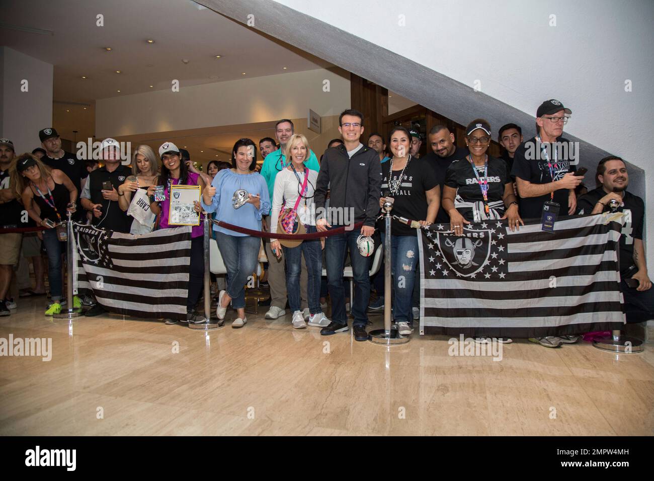 IMAGE DISTRIBUTED FOR THE NFL - Raider fans await the arrival of the ...