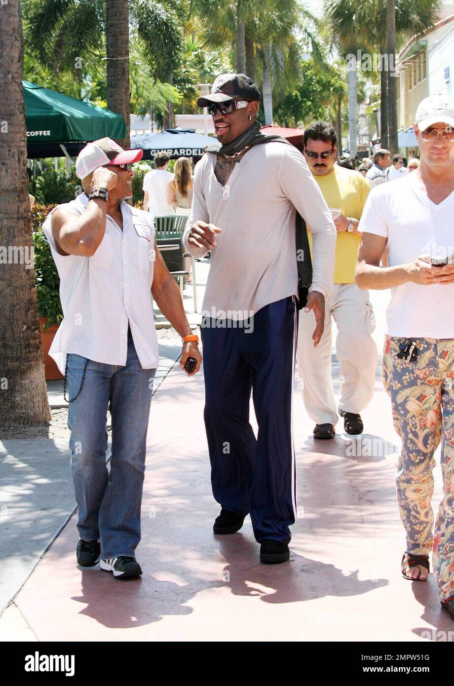 Exclusive!! Basketball bad-guy Dennis Rodman was out and about on Miami ...