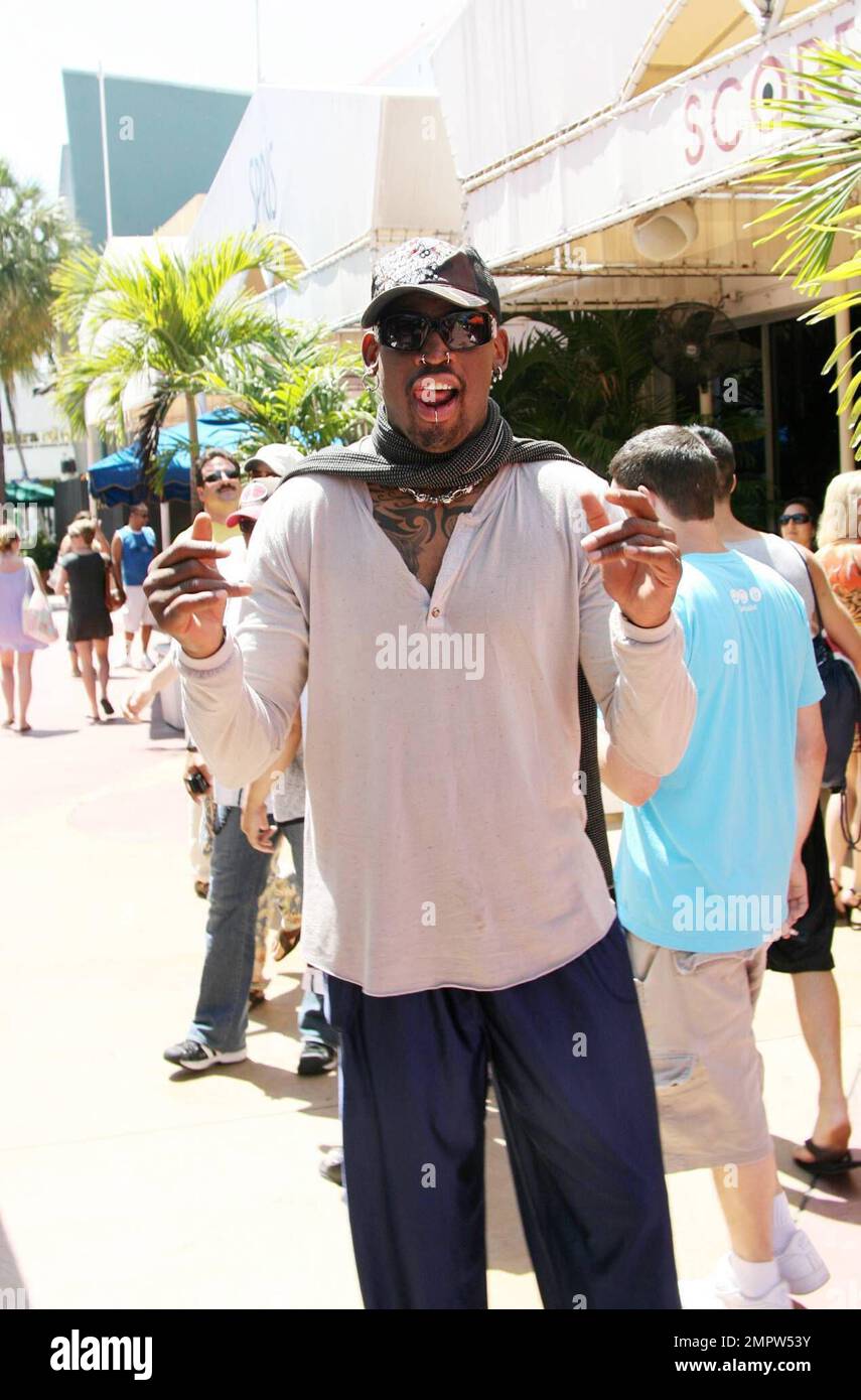 Exclusive!! Basketball bad-guy Dennis Rodman was out and about on Miami ...