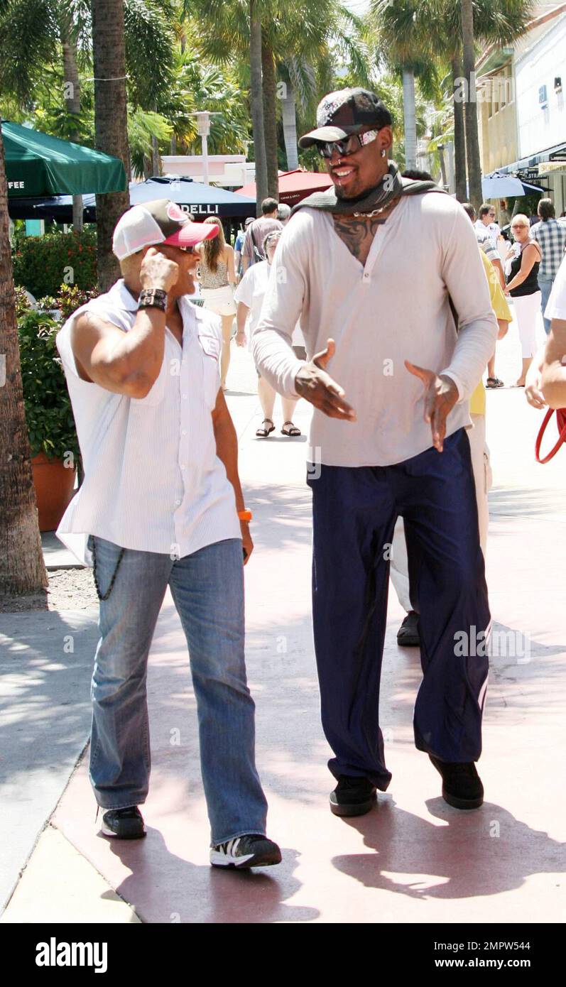 Exclusive!! Basketball bad-guy Dennis Rodman was out and about on Miami ...