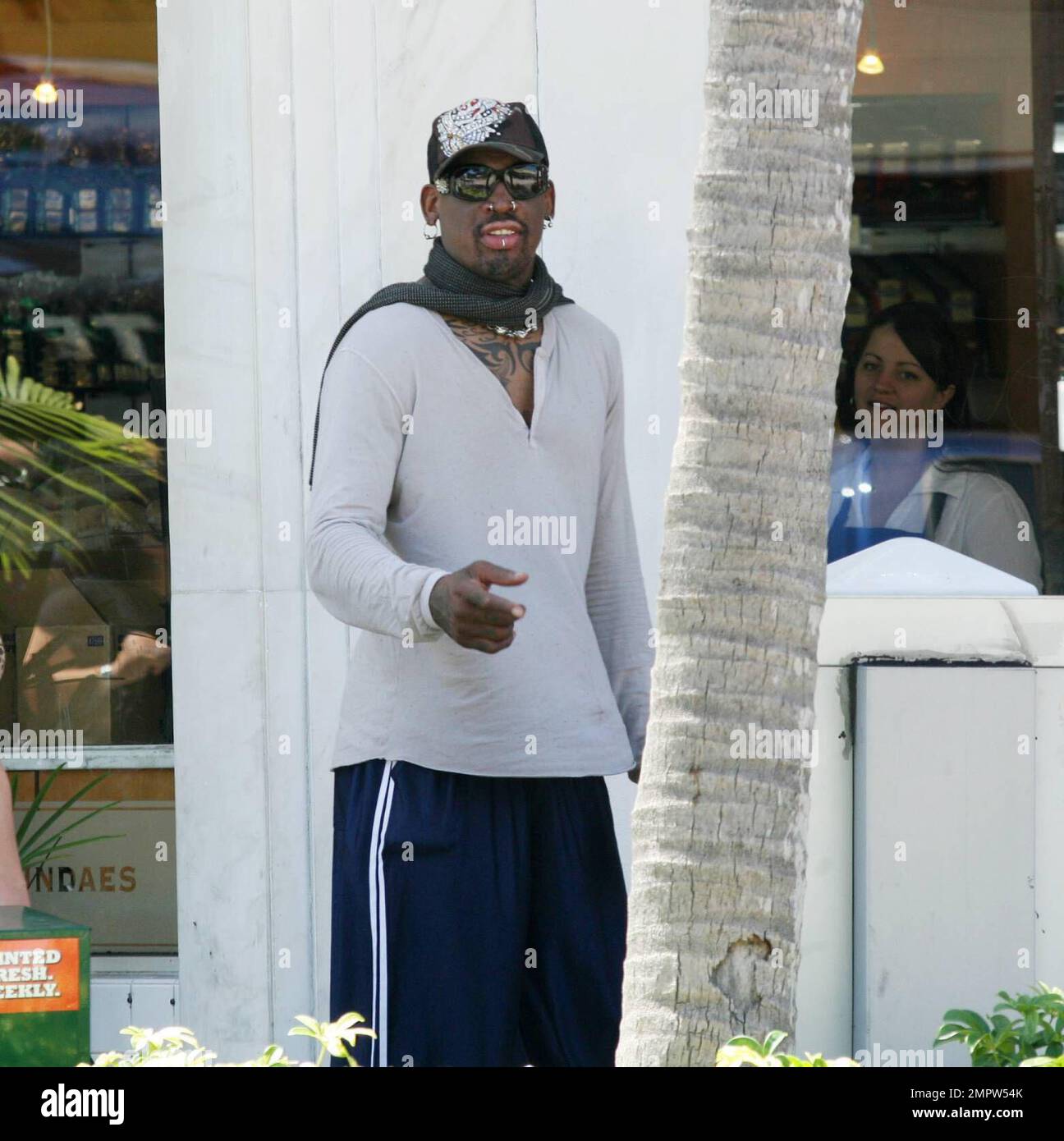 Exclusive!! Basketball bad-guy Dennis Rodman was out and about on Miami ...