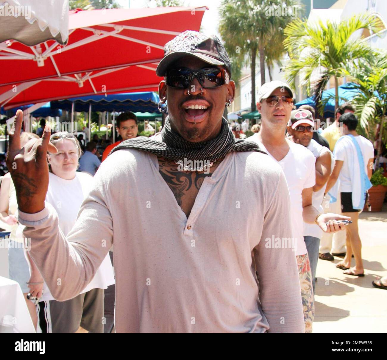 Exclusive!! Basketball bad-guy Dennis Rodman was out and about on Miami ...
