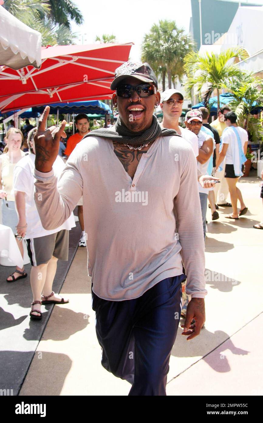 Exclusive!! Basketball bad-guy Dennis Rodman was out and about on Miami ...