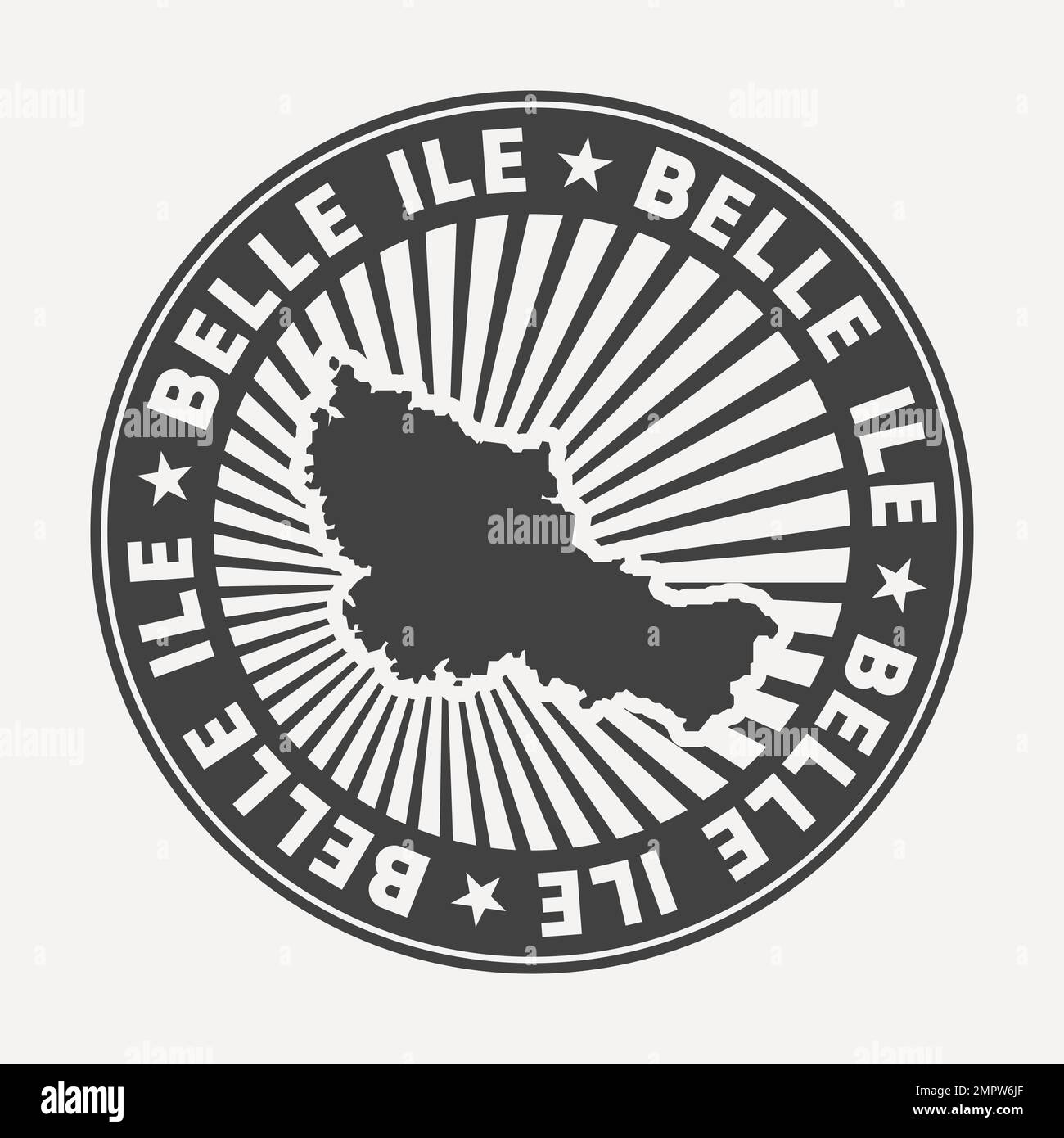 Belle Ile round logo. Vintage travel badge with the circular name and ...