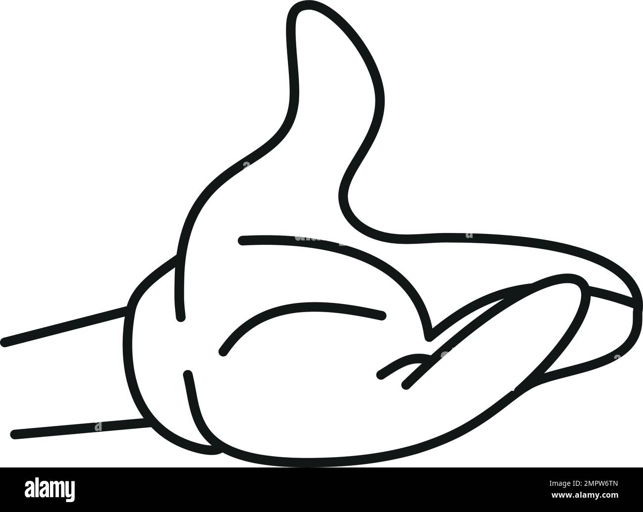 cartoon hands. Comic arms with fingers outline various gestures ...