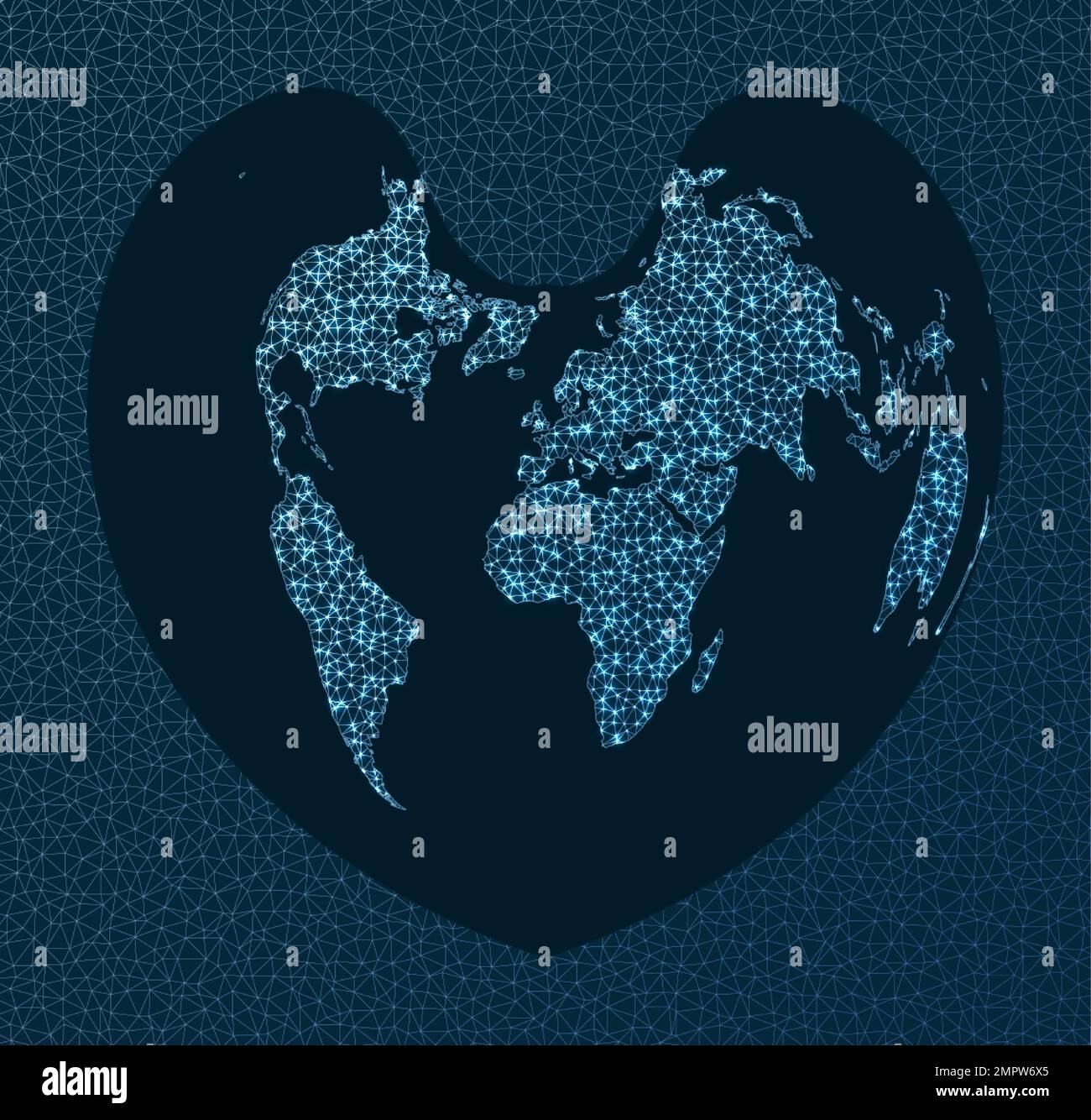 Communications Map Of The World Bonne Projection World Network Creative Connections Map