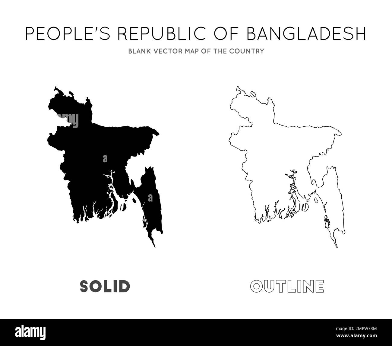 Bangladesh map. Blank vector map of the country. Borders of Bangladesh ...