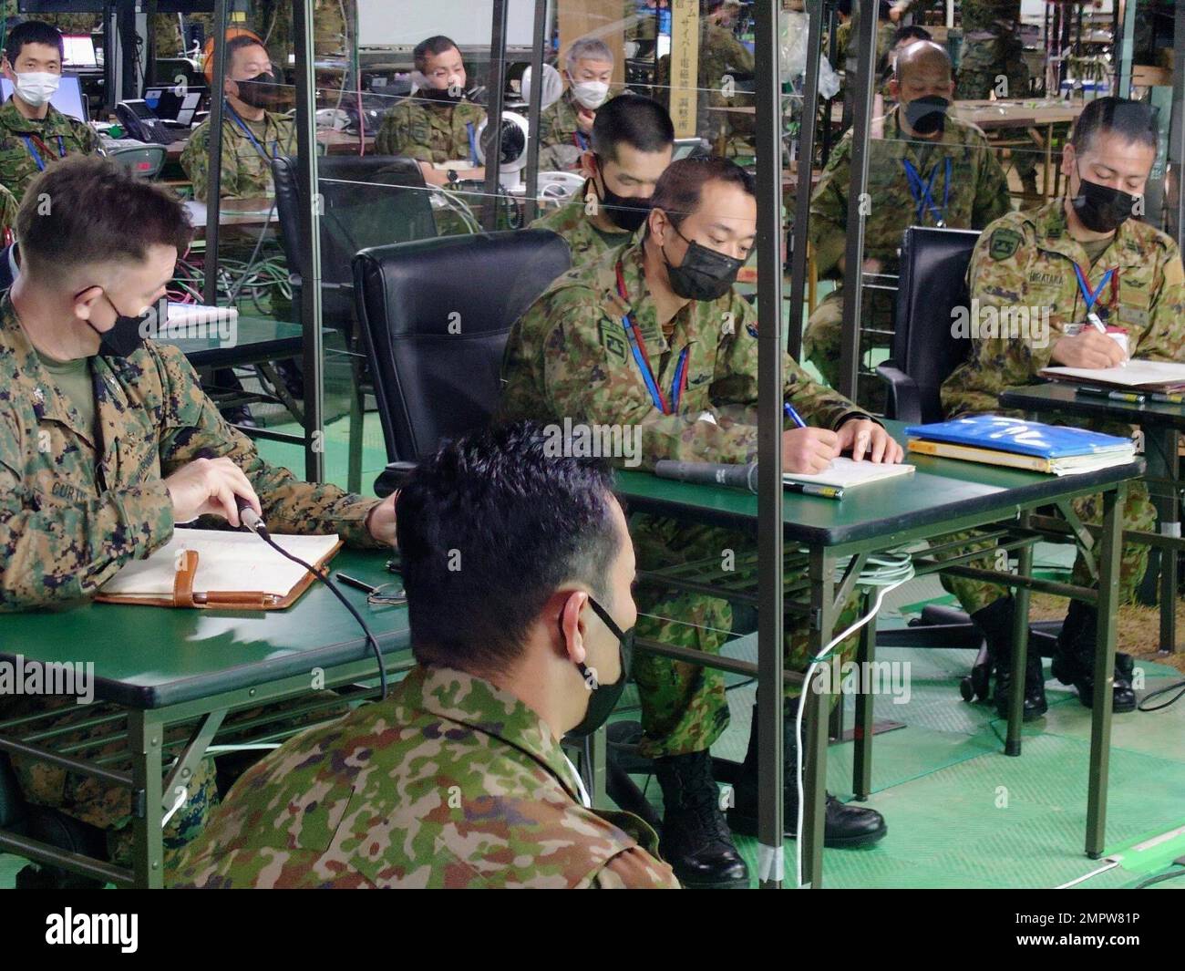 CAMP KENGUN, JAPAN: U.S. Marines and members of the Japan Self-Defense ...