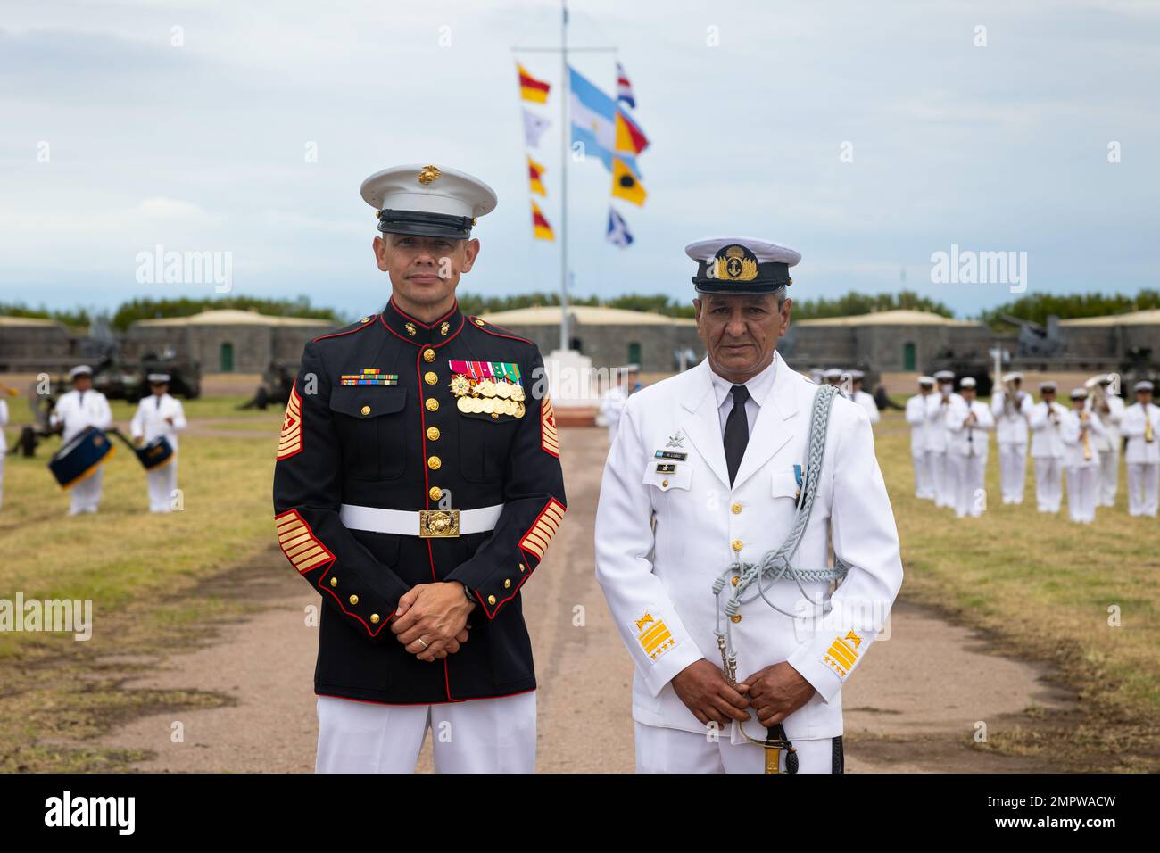 From left, U.S. Marine Corps Sgt. Maj. Carlos Ruiz, sergeant major of ...
