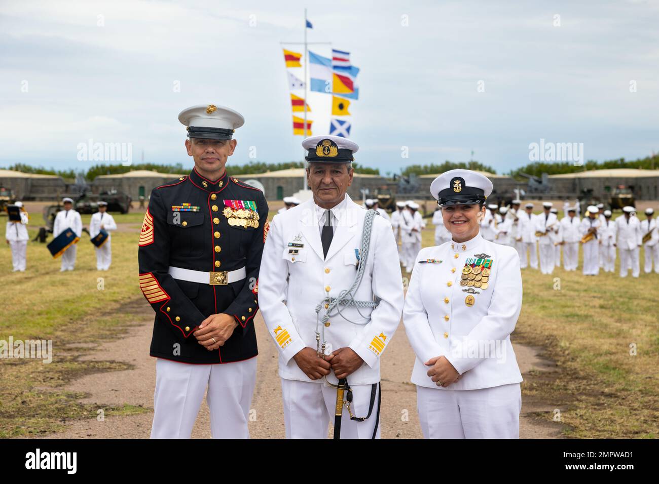 From left, U.S. Marine Corps Sgt. Maj. Carlos Ruiz, sergeant major of ...