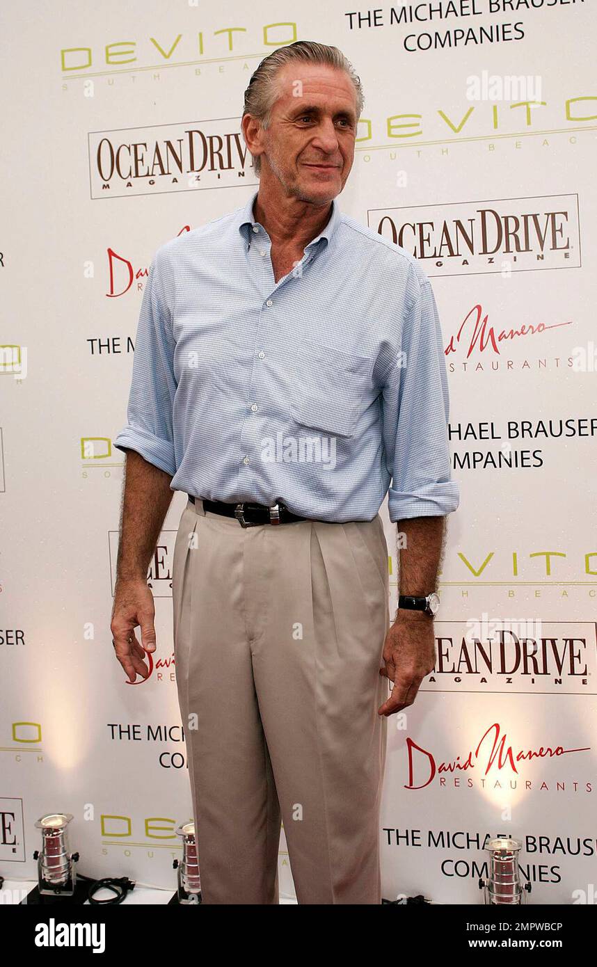 Miami Heat Coach Pat Riley arrives for the grand opening of Devito ...