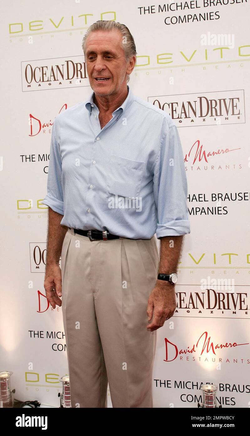 Miami Heat Coach Pat Riley arrives for the grand opening of Devito ...