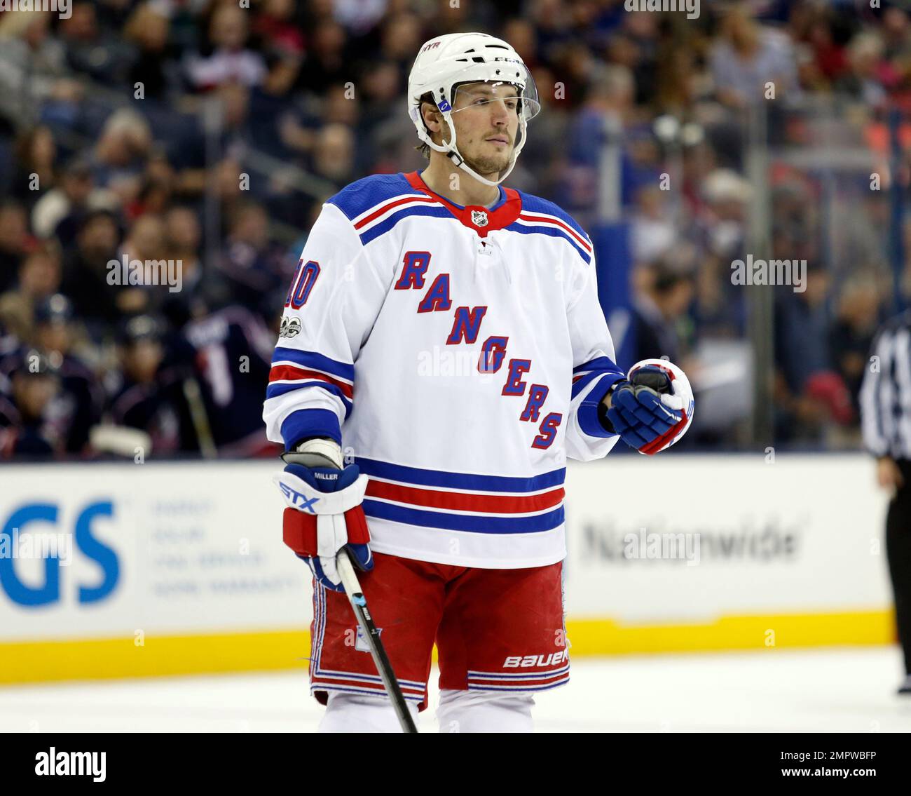 New York Rangers forward J.T. Miller is seen against the Columbus Blue ...