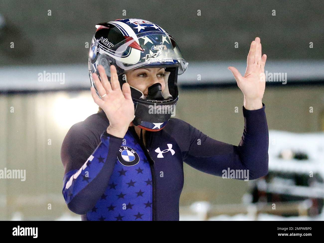 Jamie Greubel Poser celebrates after she and Lauren Gibbs won the women ...