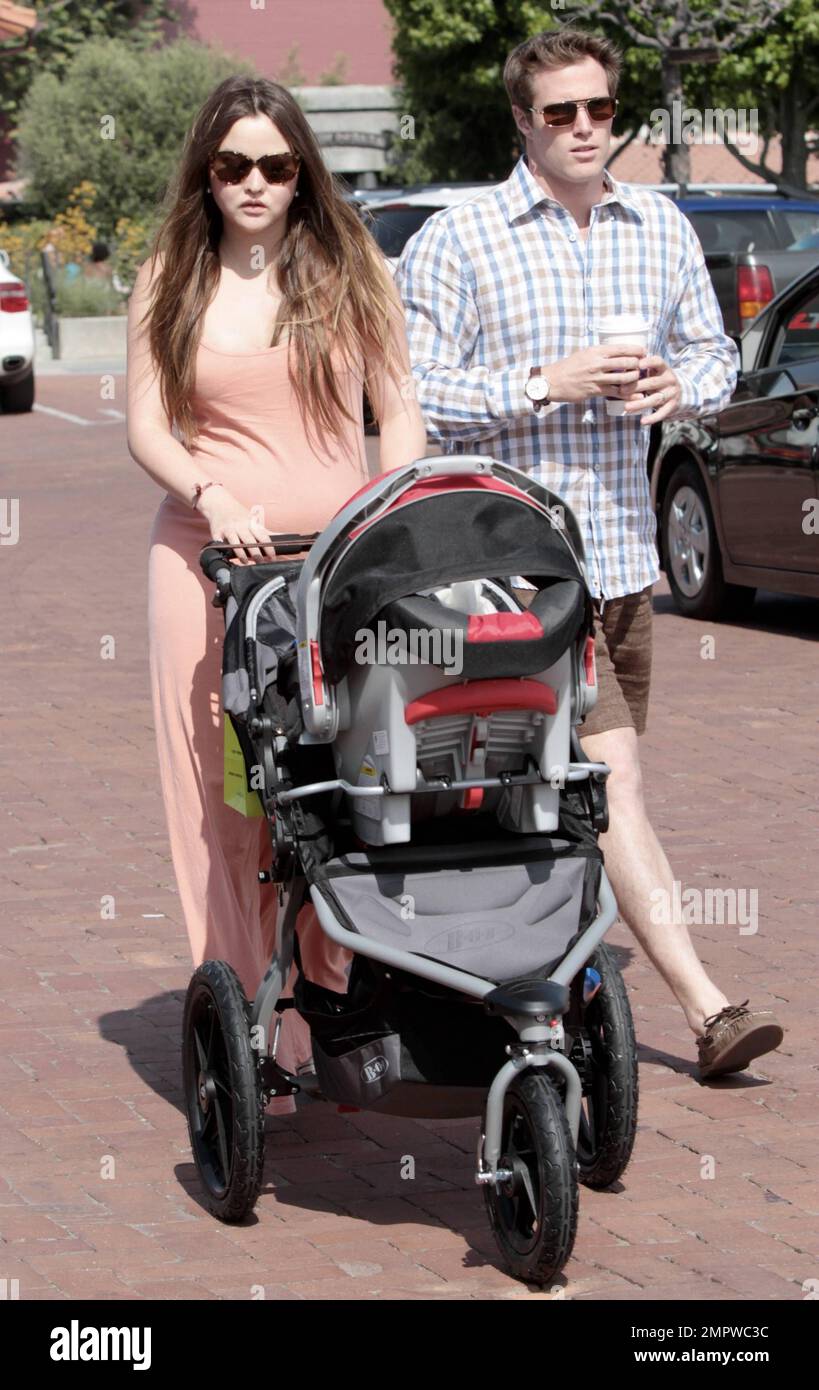Actress Devon Aoki and finance James Bailey take their son out for a family day at Malibu ...