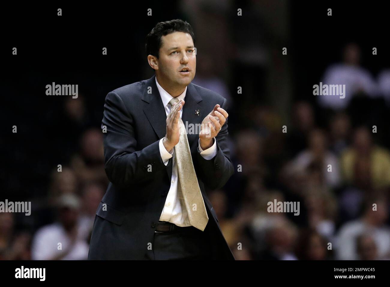 Vanderbilt head coach Bryce Drew watches in the first half of an NCAA ...