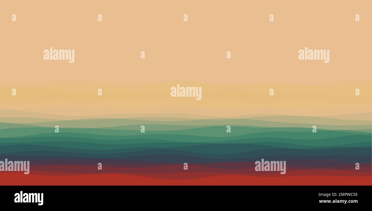 Abstract waves cover. Horizontal background with curves in contrasting ...