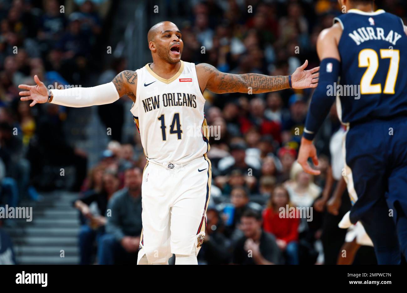 New Orleans Pelicans guard Jameer Nelson argues for a call while facing ...