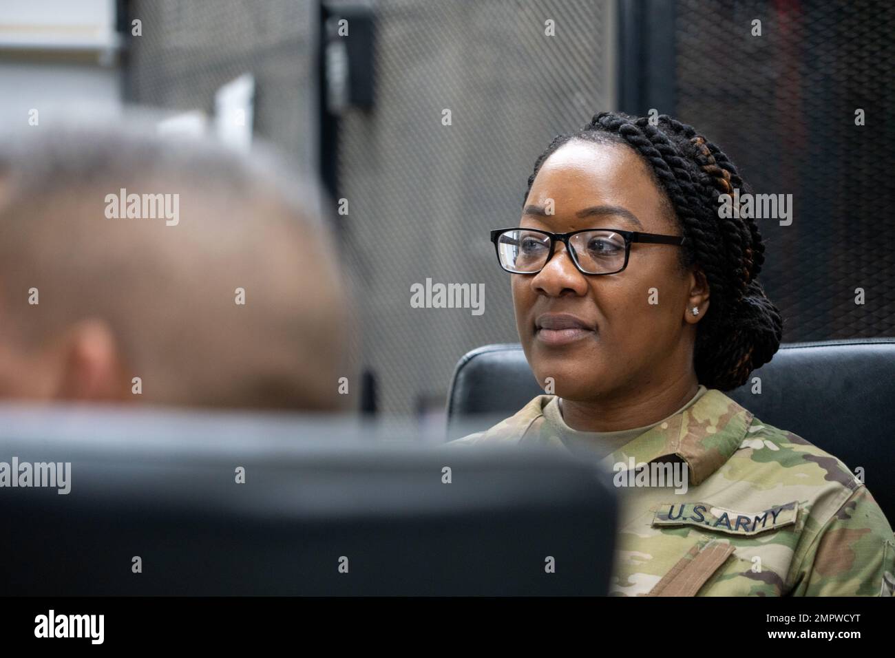 U.S. Army Command Sgt. Maj. Jennifer Boynton with the 82nd Finance ...