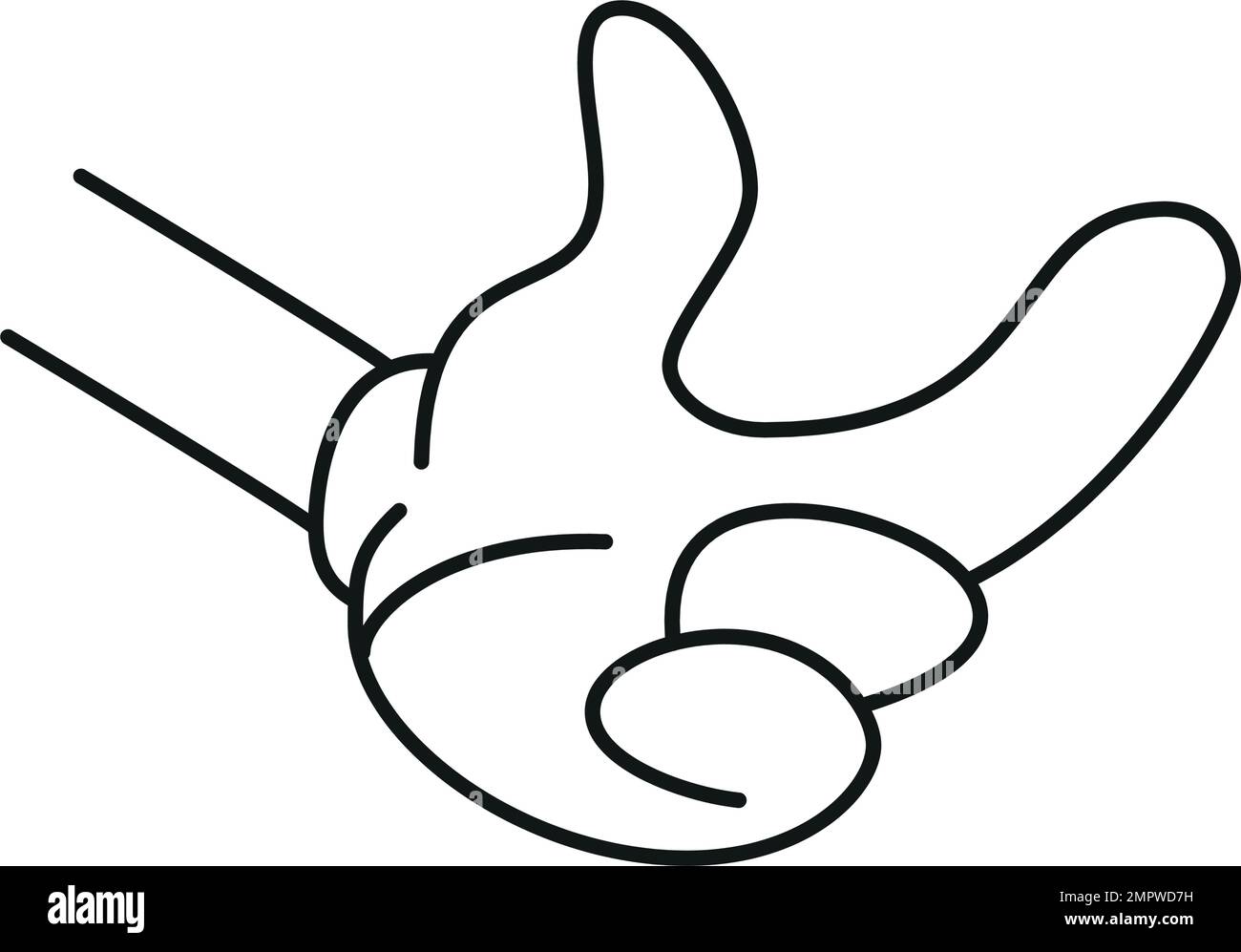 cartoon hands. Comic arms with fingers outline various gestures ...