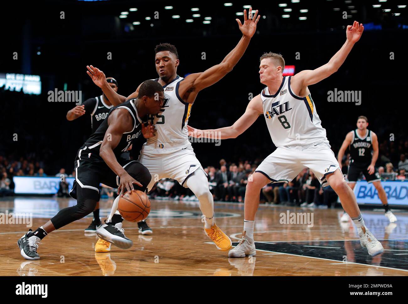 Brooklyn Nets guard Isaiah Whitehead (15) drives against Utah Jazz ...