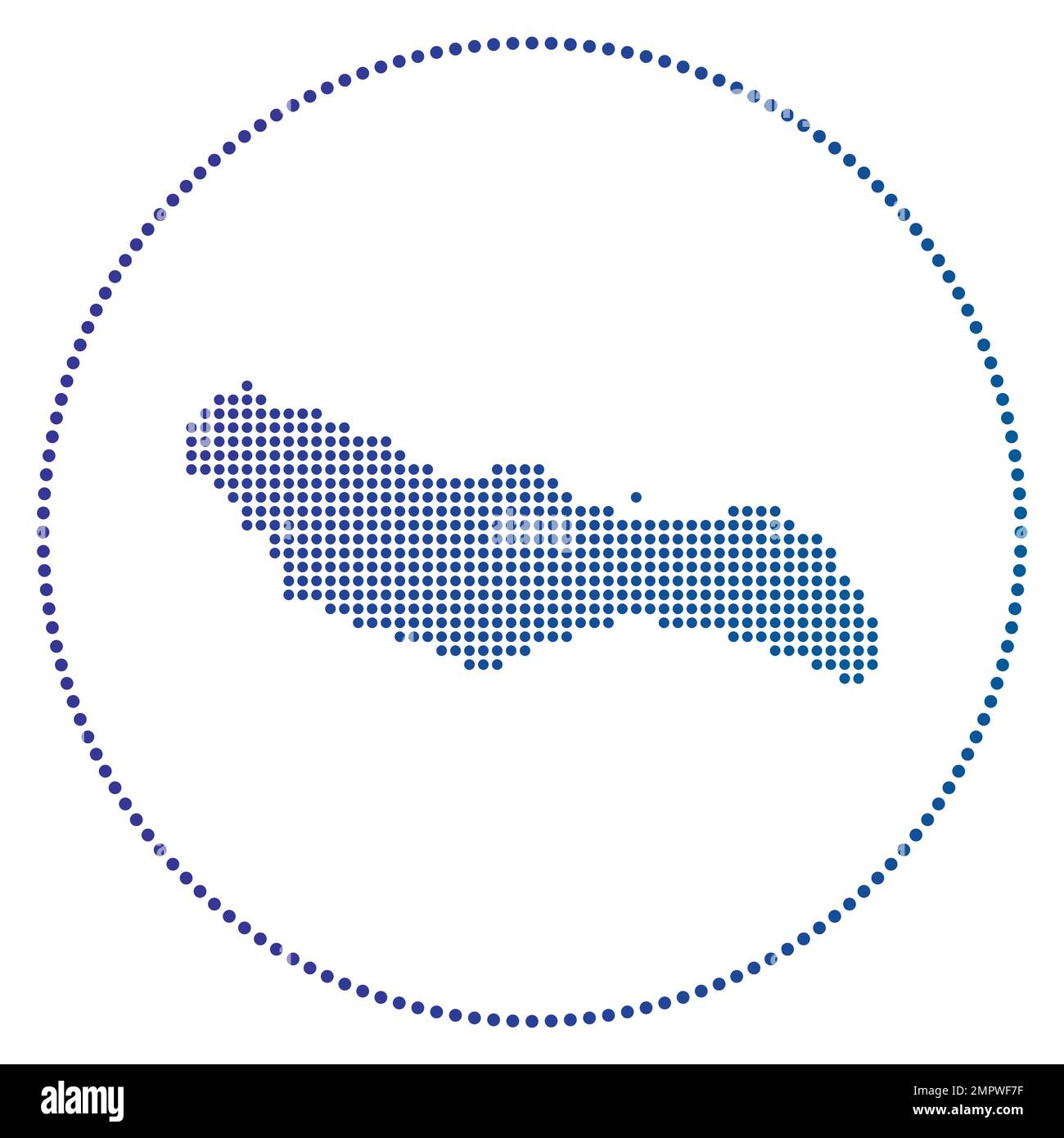 Saona Island Digital Badge Dotted Style Map Of Saona Island In Circle