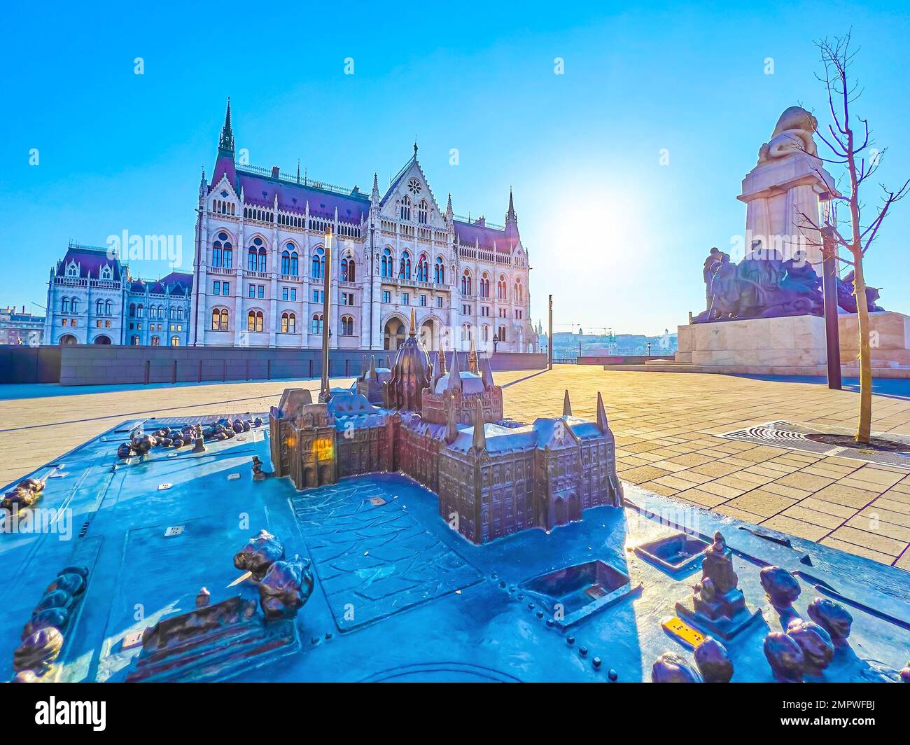 The small model of Parliament building and surroundings on the square ...
