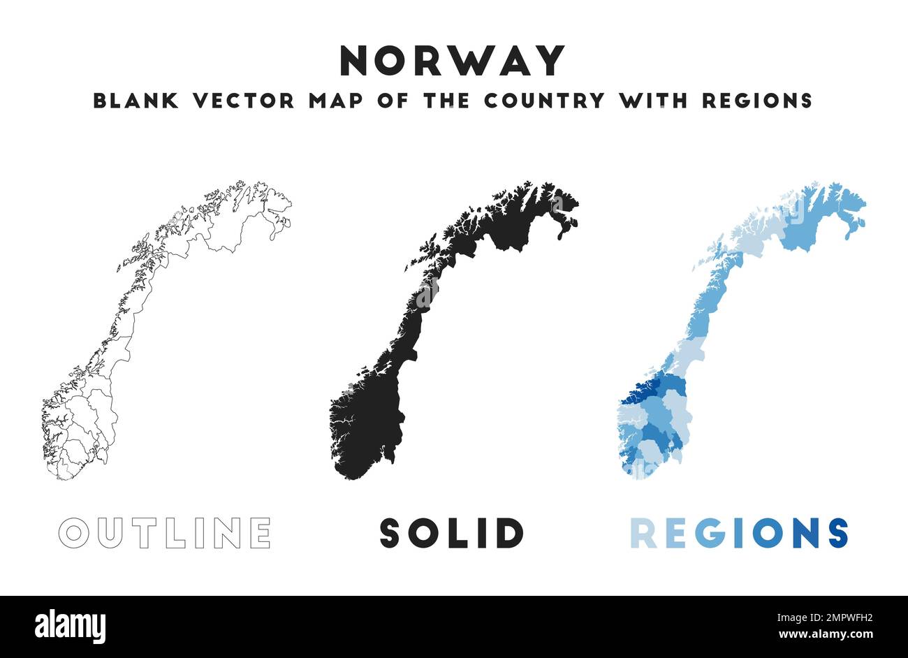 Norway map. Borders of Norway for your infographic. Vector country ...