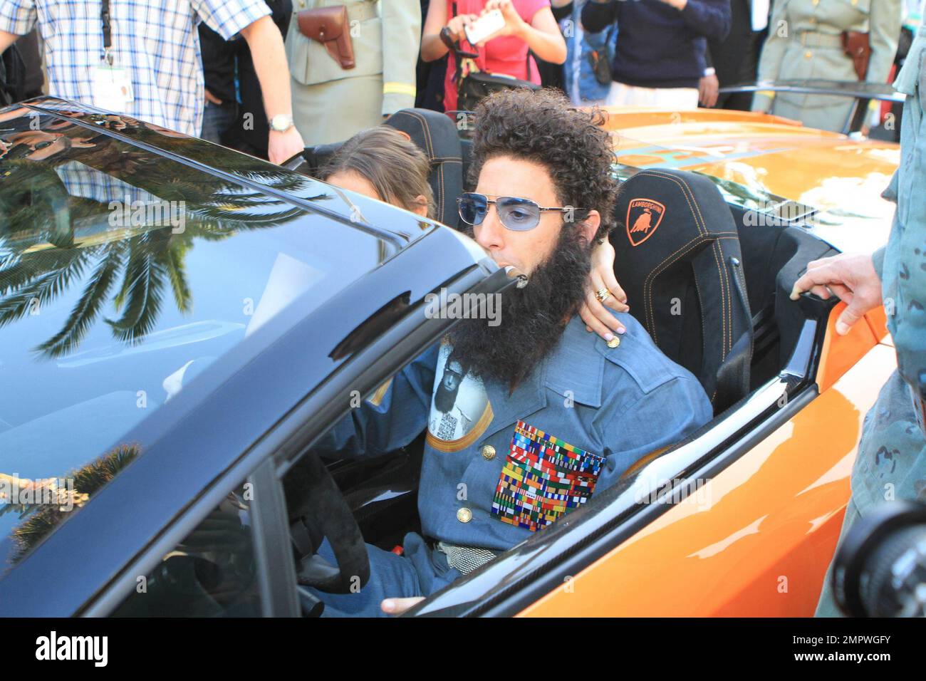Dressed as his character from the film "The Dictator," Sacha Baron ...
