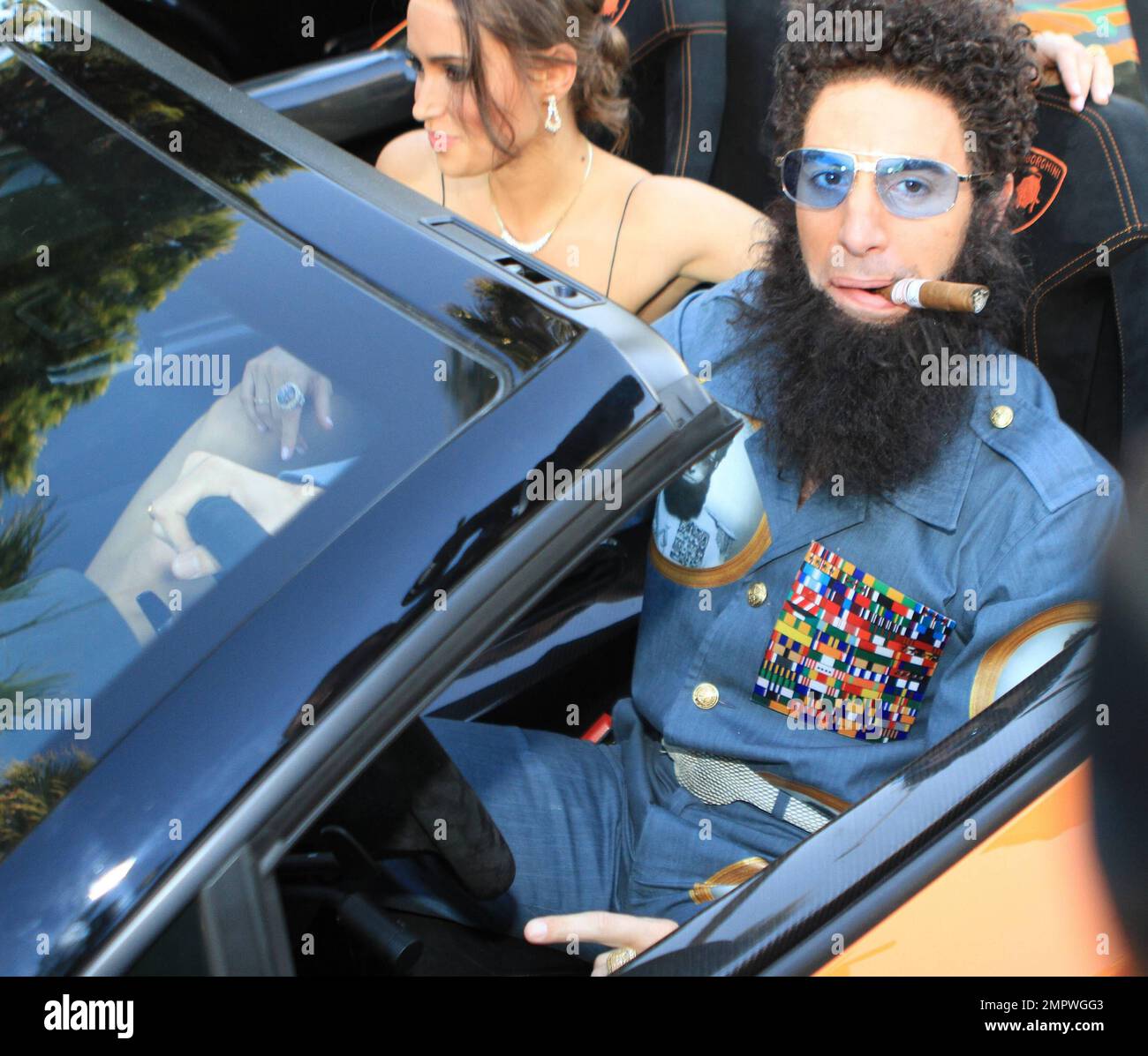 Dressed as his character from the film "The Dictator," Sacha Baron ...