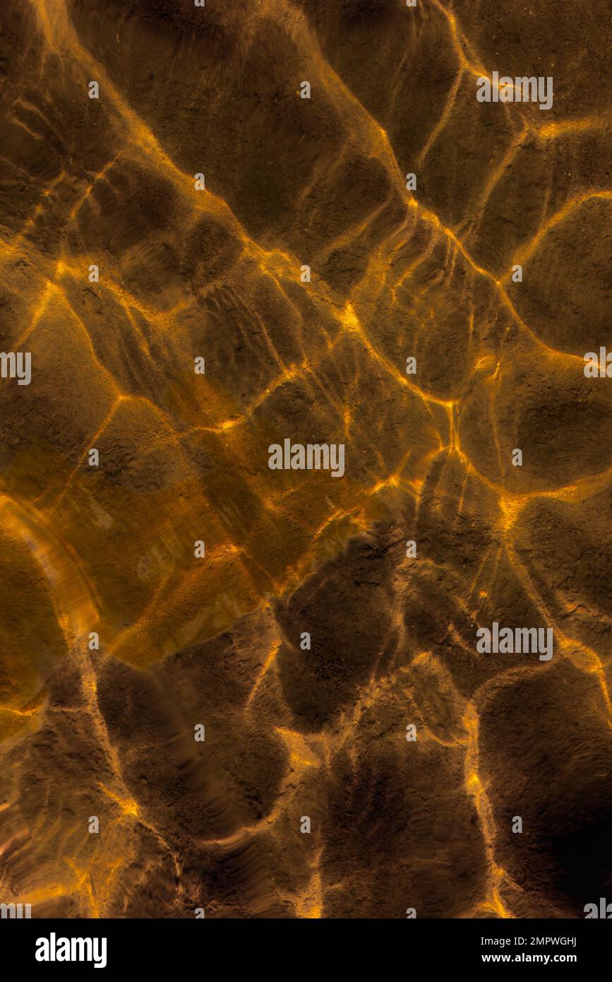 Textures of a transparent clean water surface of the movement of waves ...