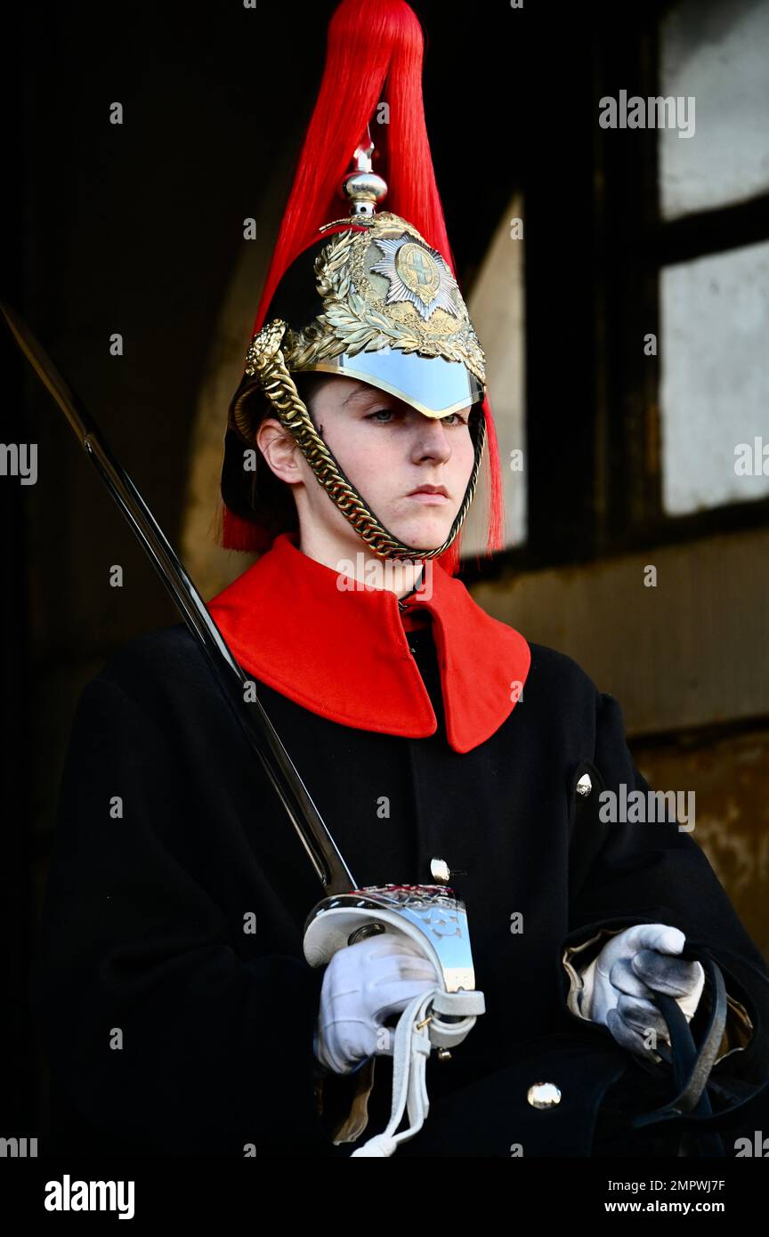 Blues and Royal Lifeguard in Winter Uniform, Whitehall, London, UK ...