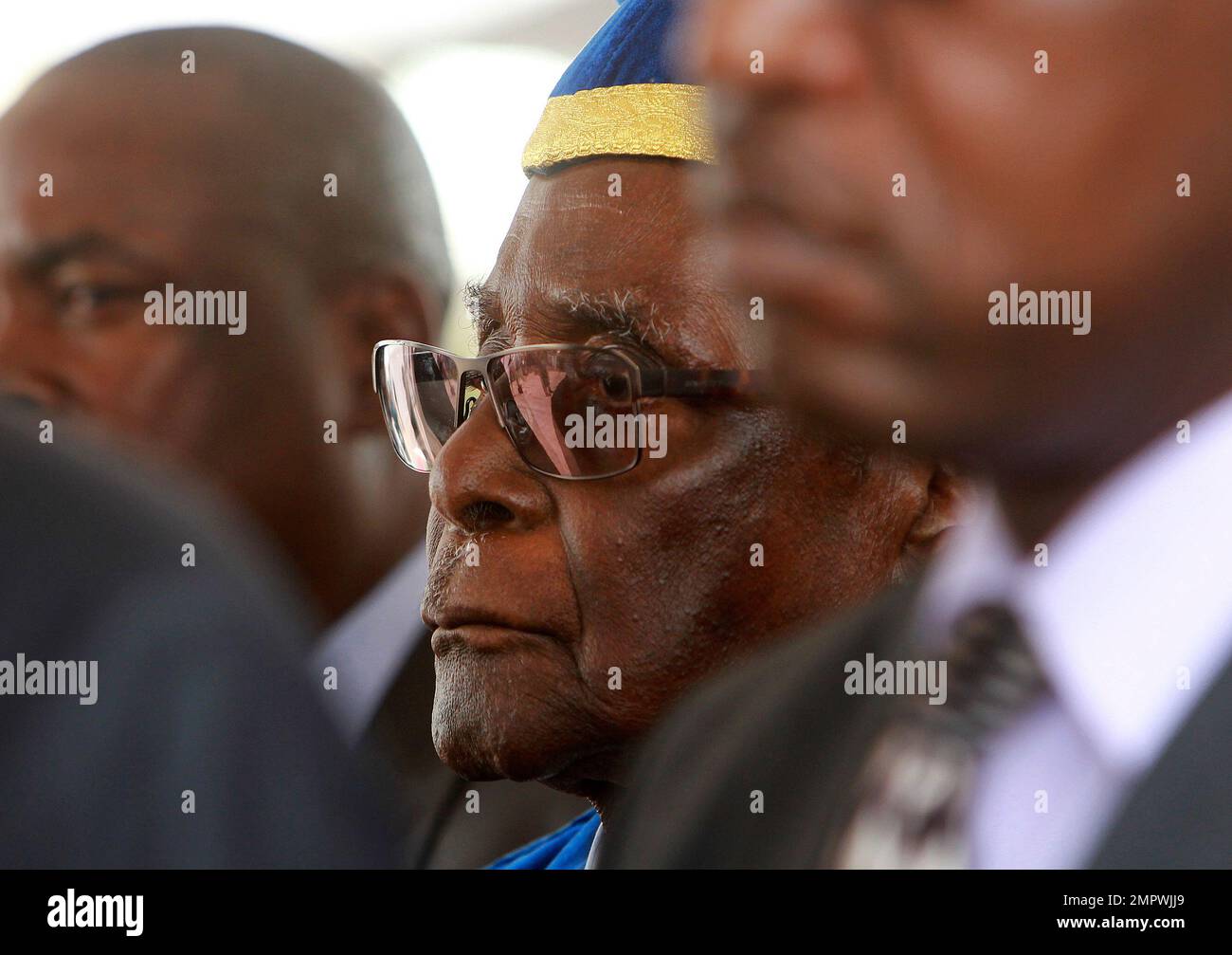 Zimbabwean President Robert Mugabe makes his first public appearance at ...