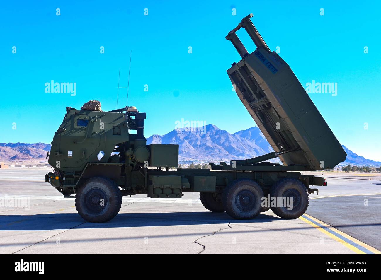 A High Mobility Artillery Rocket System (HIMARS) from the 3rd Battalion ...