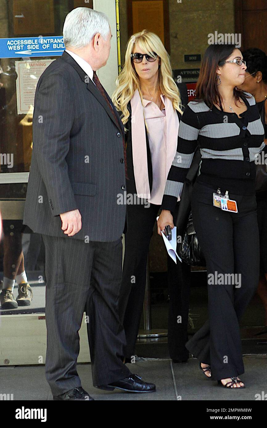 Lindsay Lohan's mother Dina Lohan leaves the Beverly Hills Courthouse ...