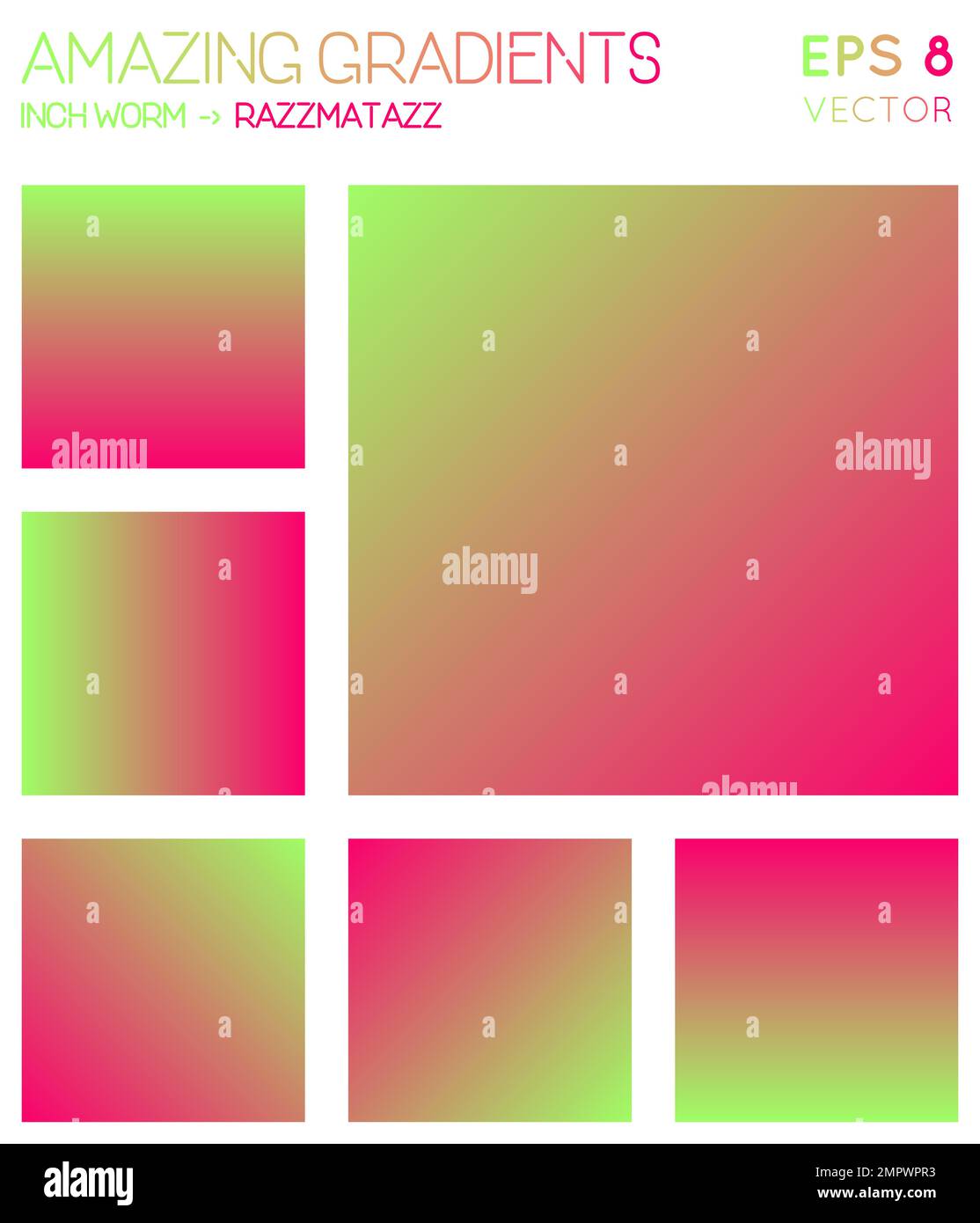 Colorful gradients in inchworm and razzmatazz color tones. Adorable ...