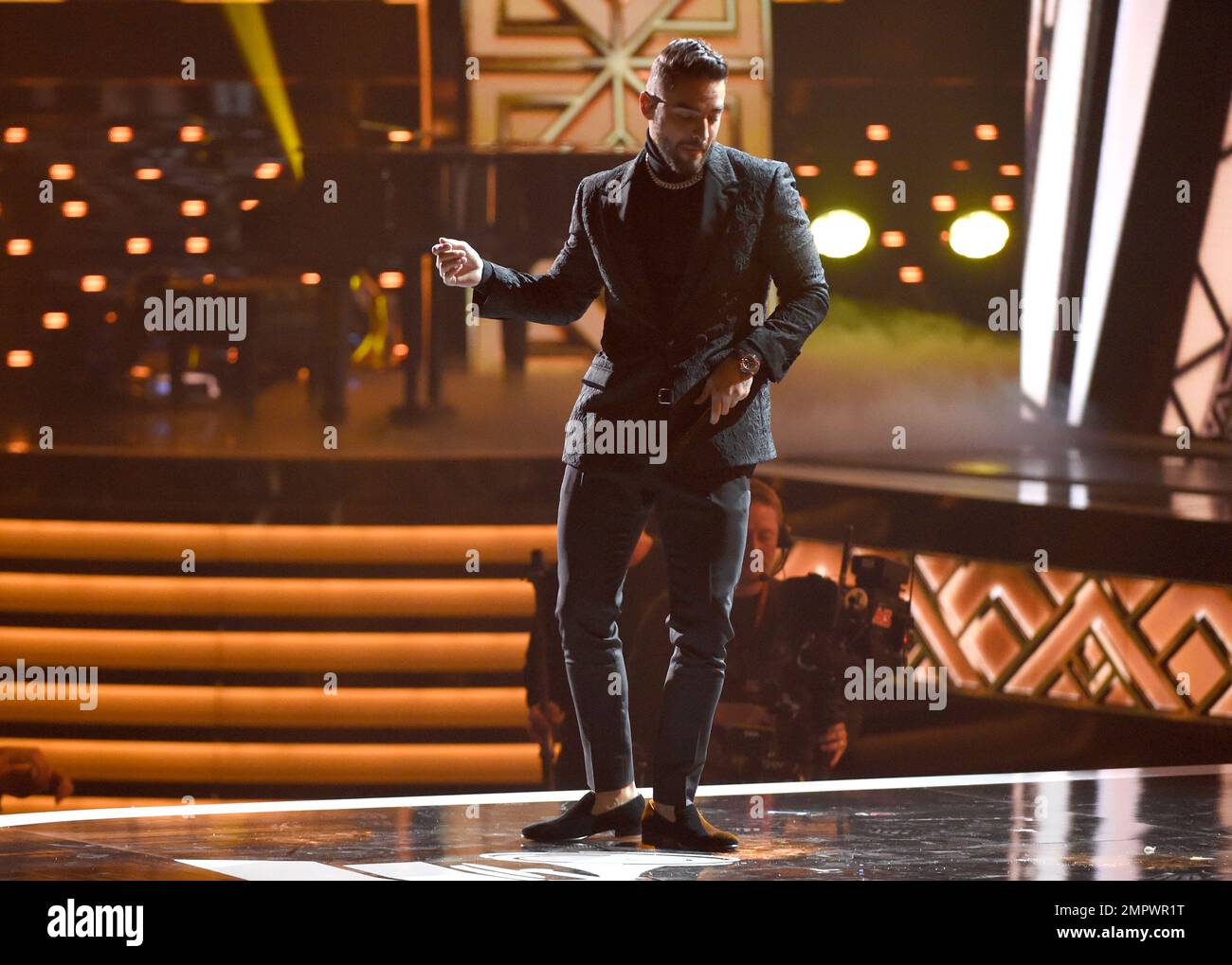 Maluma performs "Felices Los 4" at the 18th annual Latin Grammy Awards ...