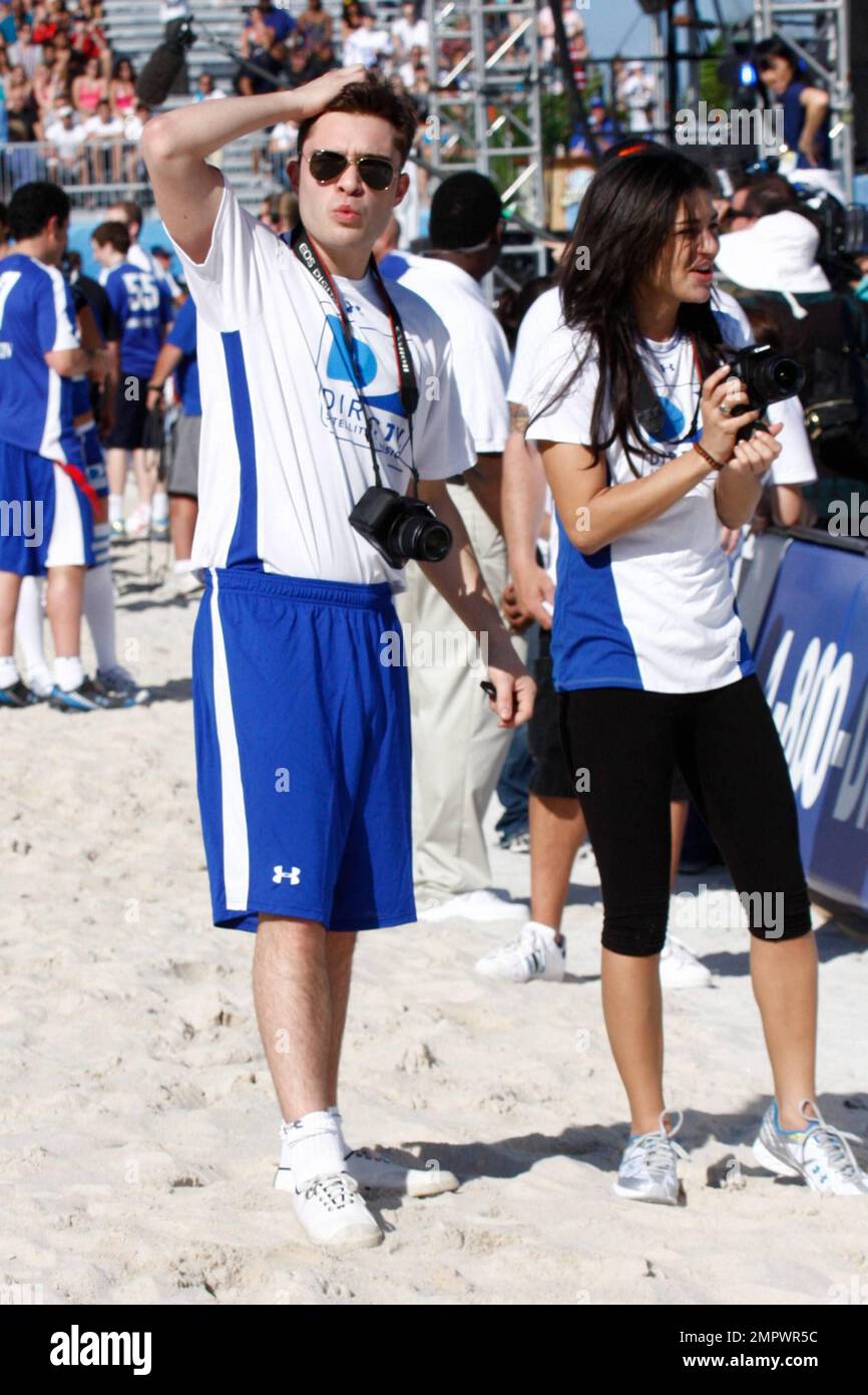 Ed Westwick and Jessica Szohr play in the Fourth Annual DirecTV ...