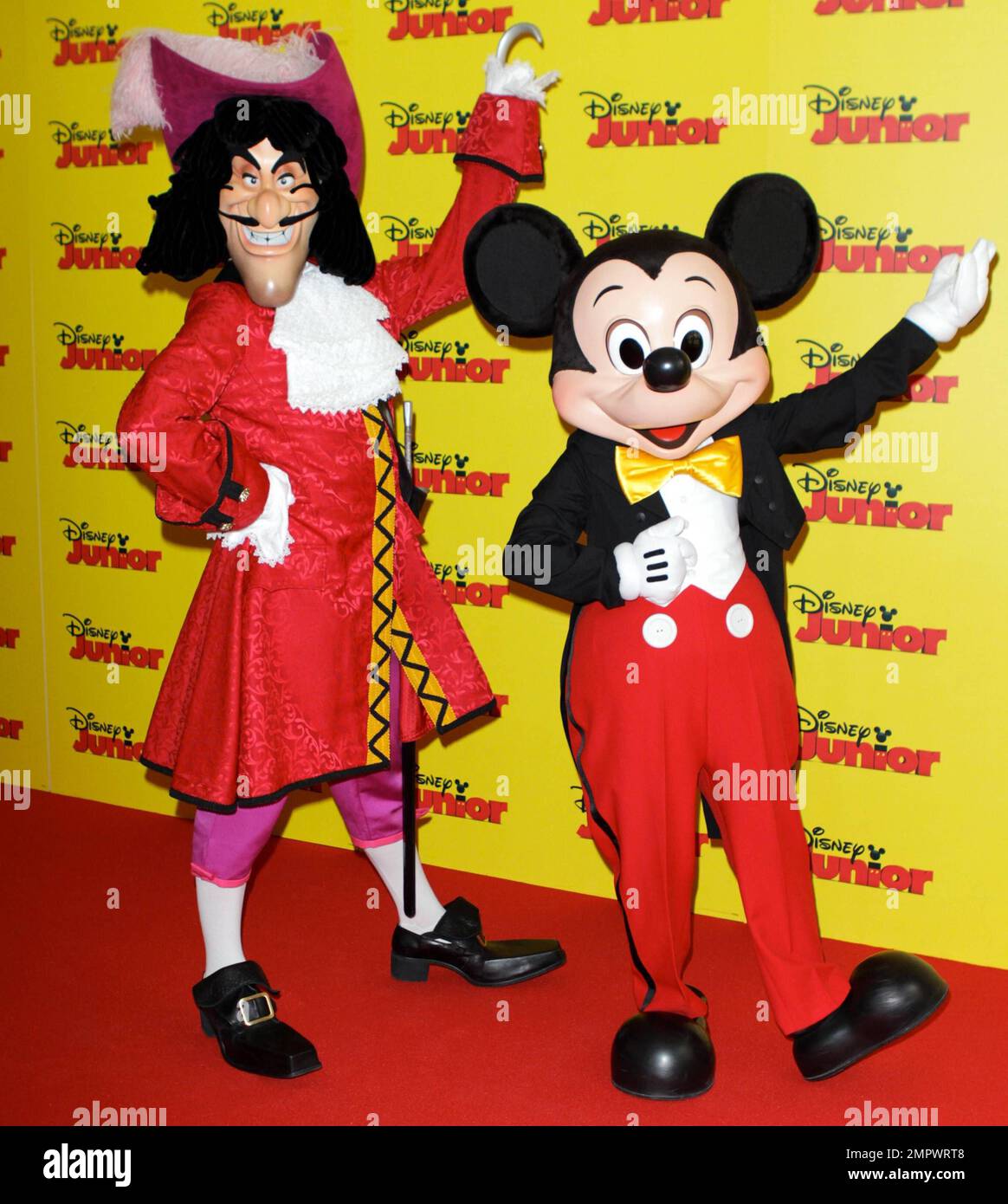Captain Hook and Mickey Mouse at the Disney Junior launch party at the ...