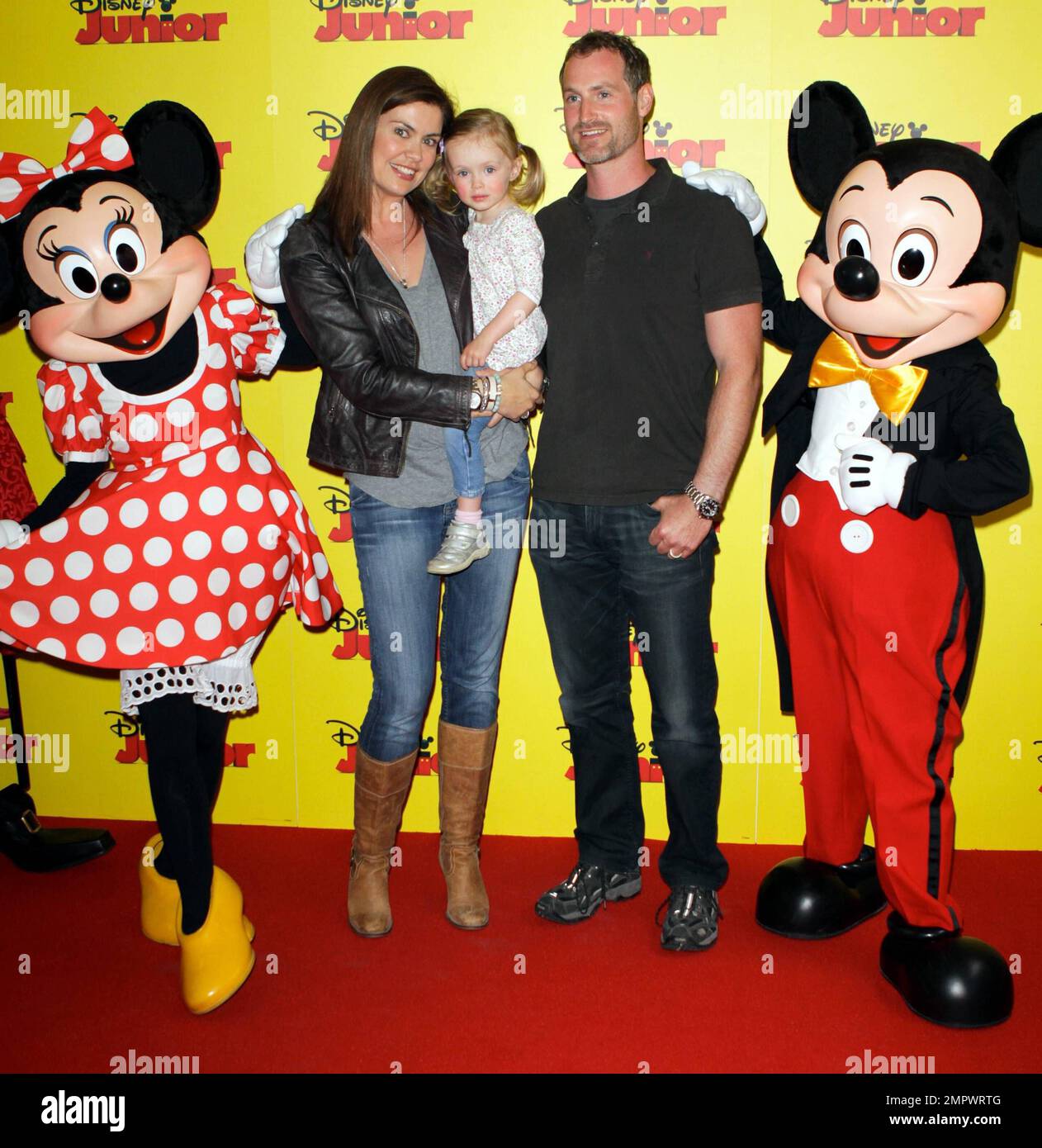 Amanda Lamb and Willow and Sean McGuinness at the Disney Junior launch ...