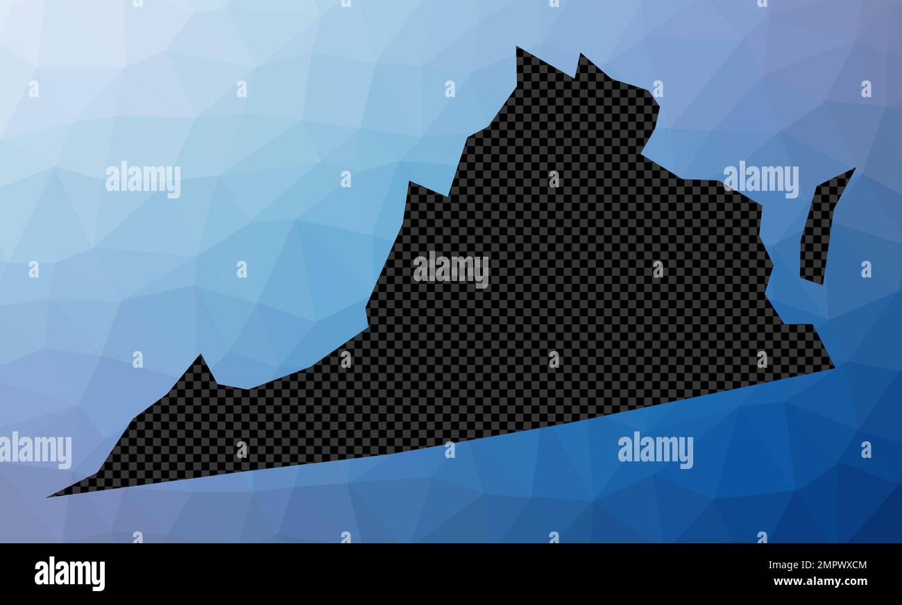 Virginia geometric map. Stencil shape of Virginia in low poly style ...