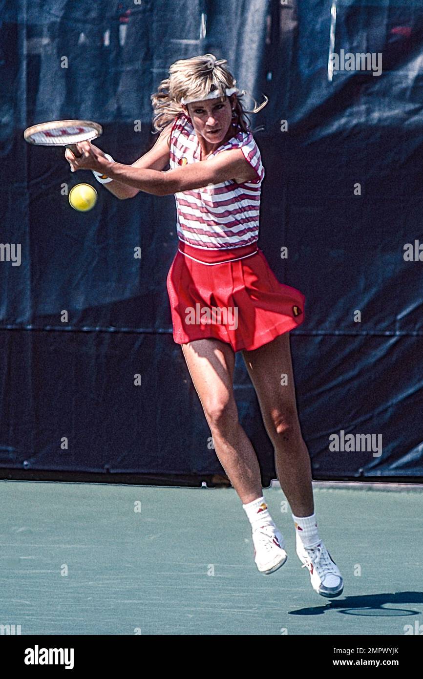 Chris Evert (USA) competing in the 1983 US Open Tennis Stock Photo - Alamy