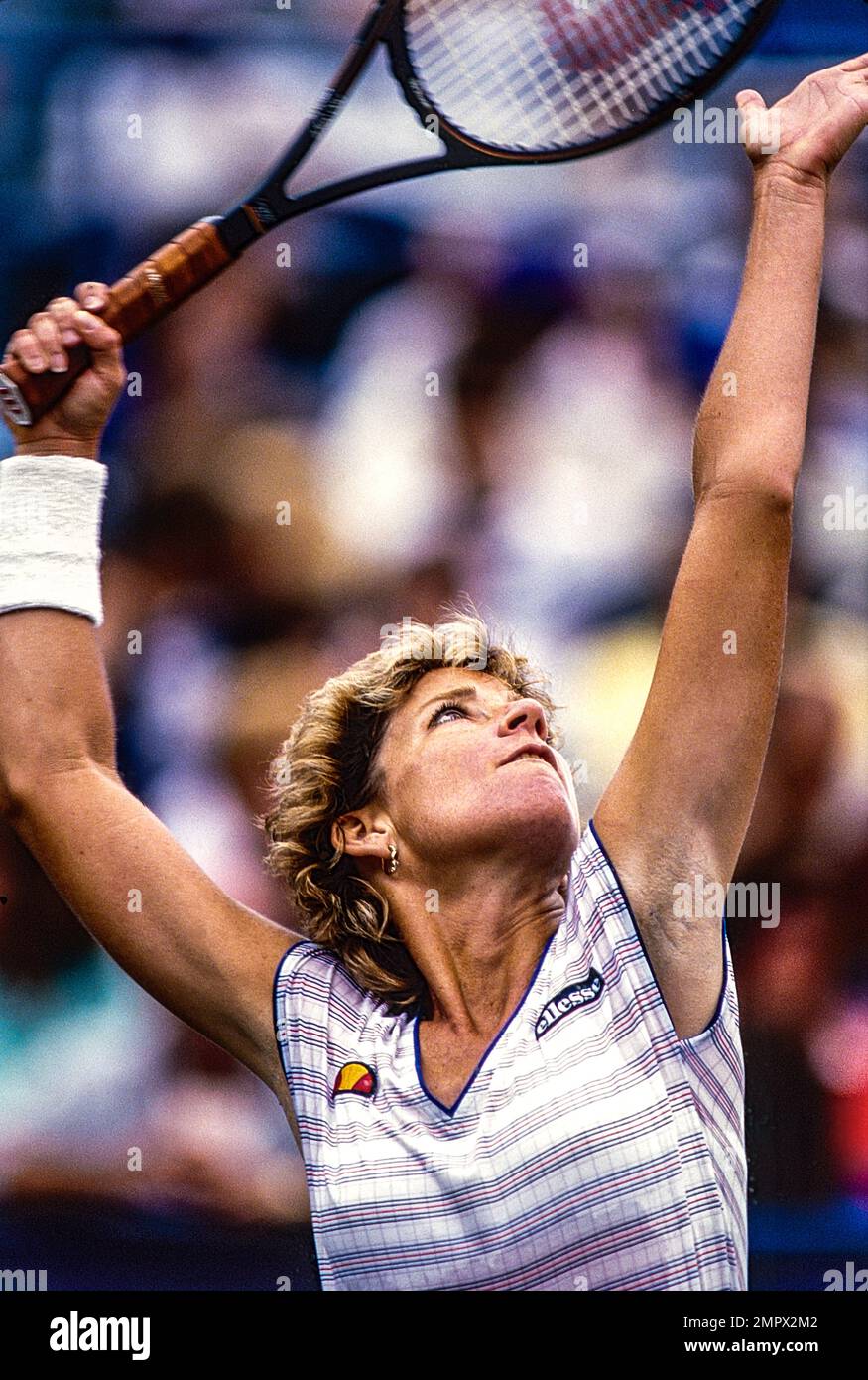 Chris Evert (USA) competing in the 1985 US Open Tennis Stock Photo - Alamy