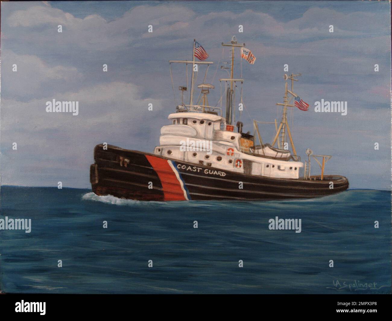 The former Coast Guard Cutter Kaw is depicted heading out to escort ...