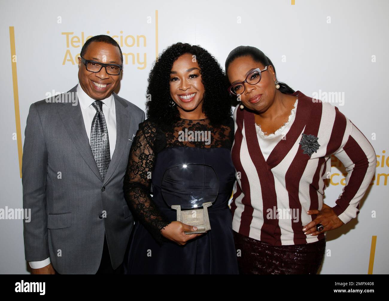 Hayma Washington, Chairman and CEO of the Television Academy, from left ...
