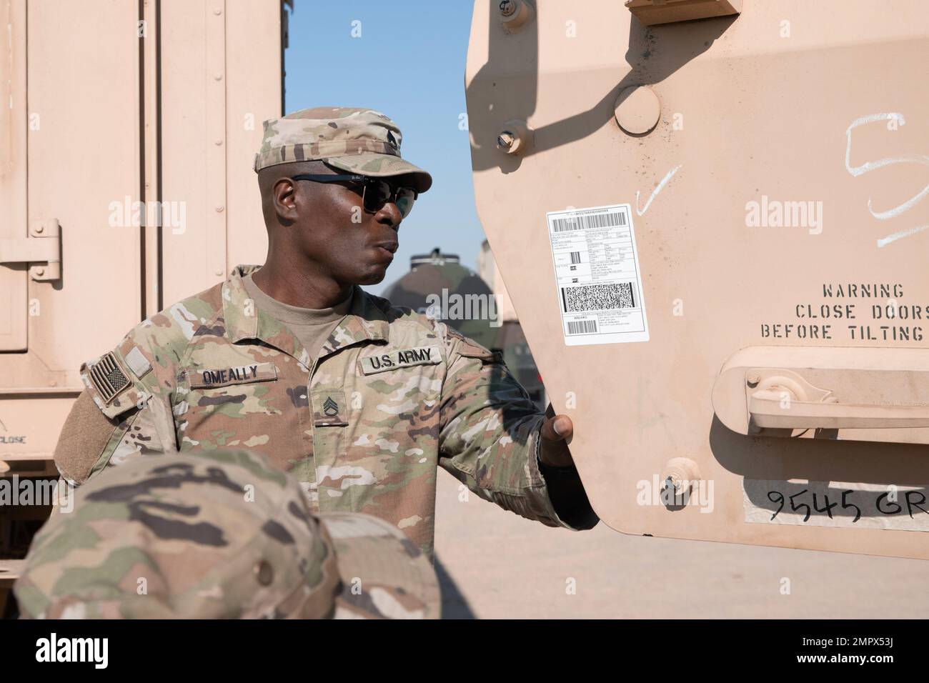 U.S. Army Staff Sgt. Sean Omeally, a transportation logistics sergeant ...