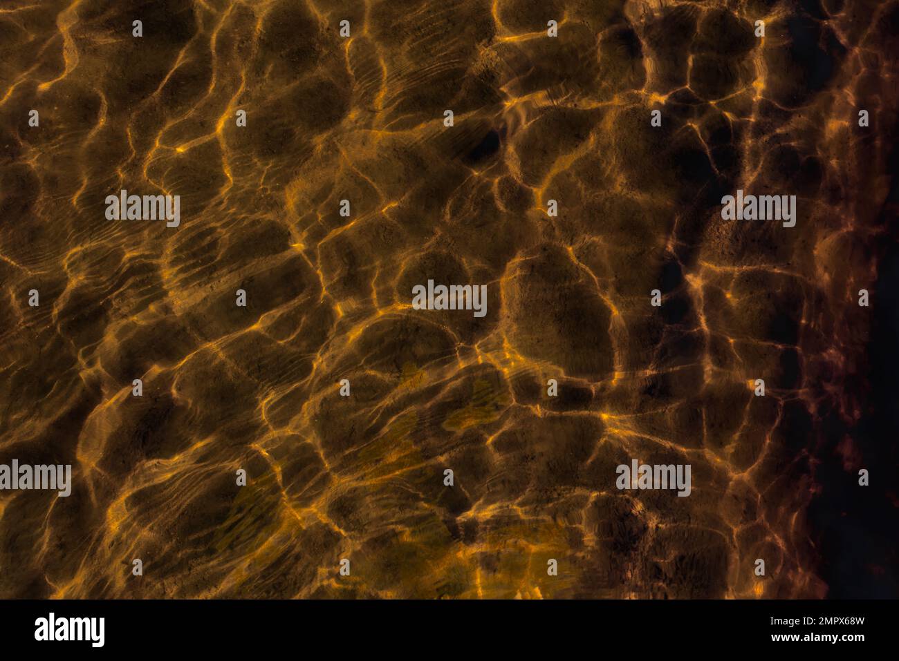 A shot of a transparent water surface with the movement of waves and ...