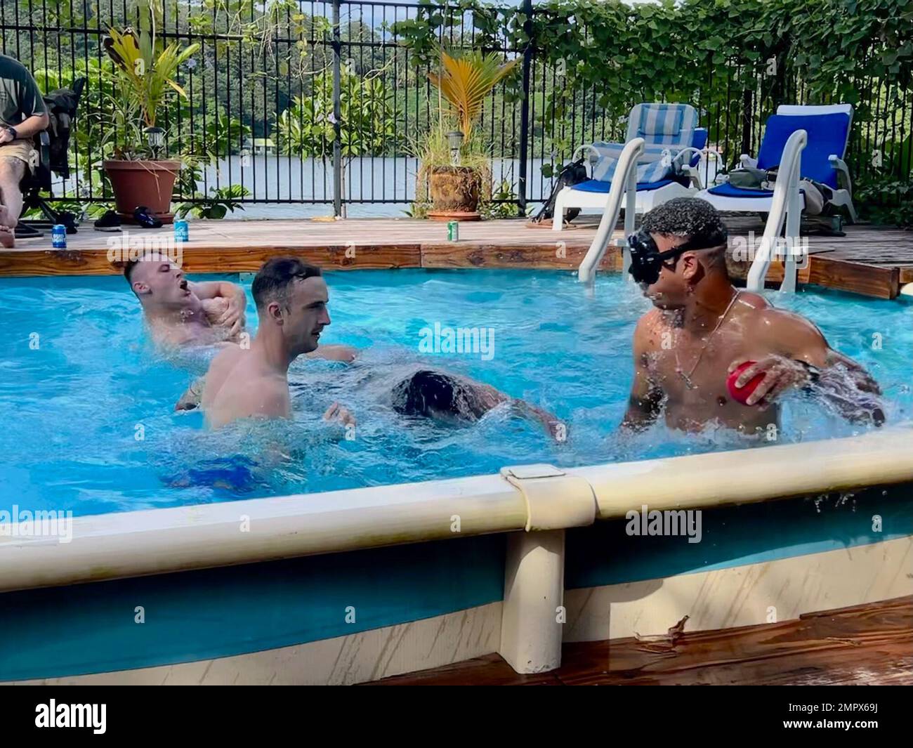 Crew from the USCGC Frederick Hatch (WPC 1143) play underwater rugby ...