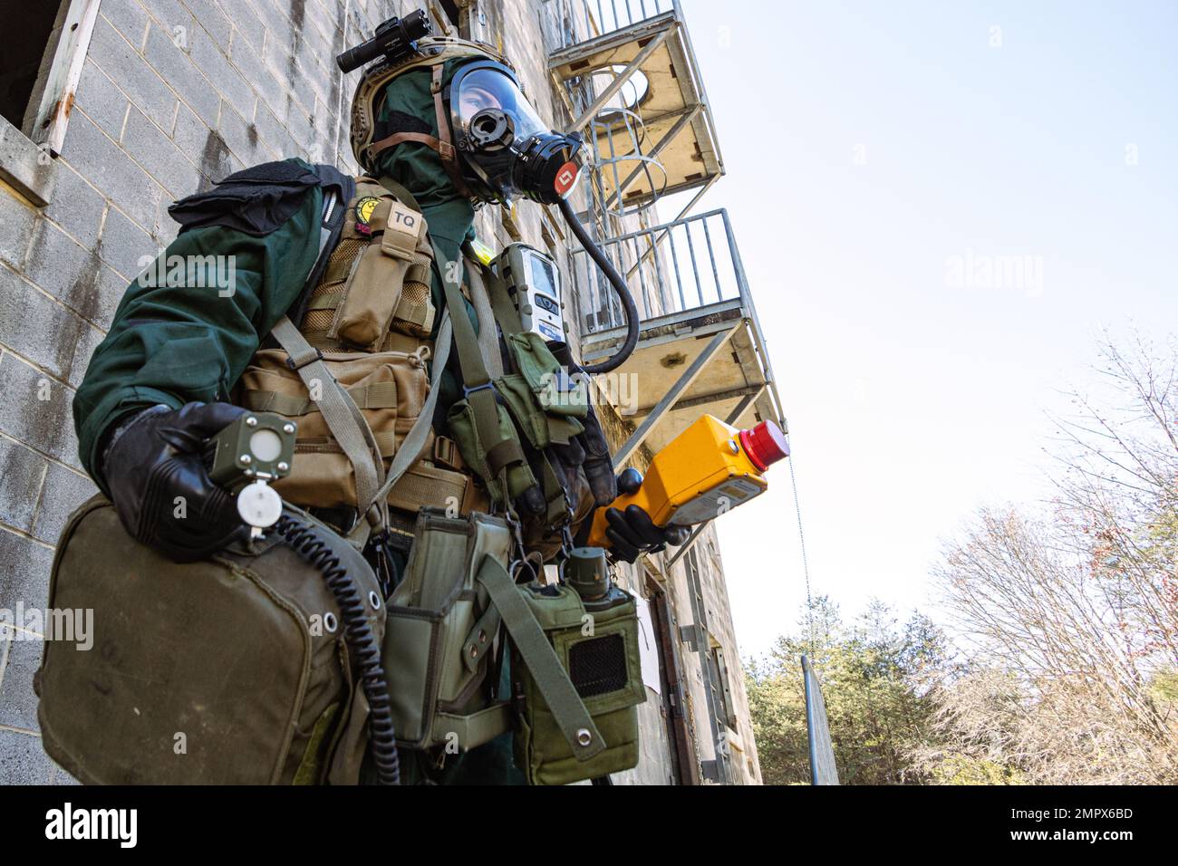 A U.S. Marine with Chemical Biological Incident Response Force (CBIRF ...